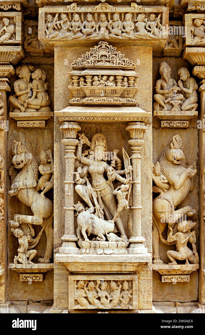 Sculpture of Mahishasur Mardini with Yali on Side the Ambika Mata ...