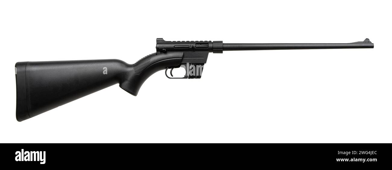 Small-bore bolt rifle in a plastic stock of .22lr. Small rifled weapon ...