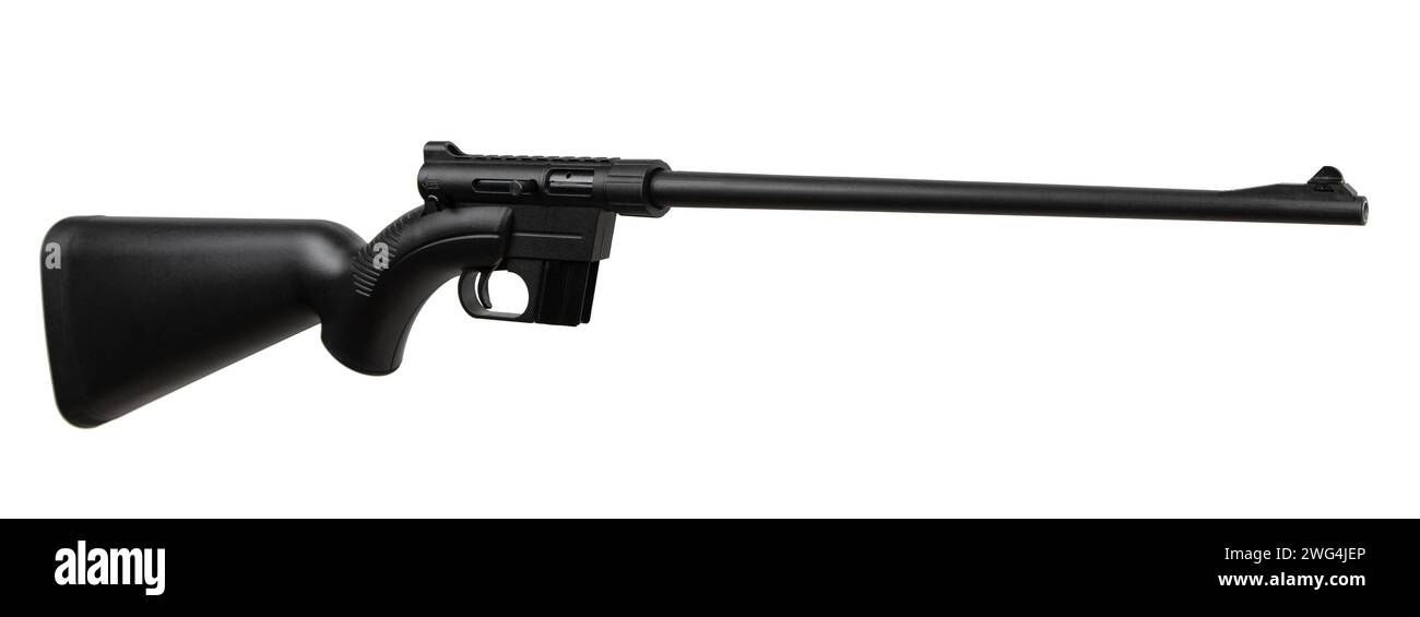 Small-bore bolt rifle in a plastic stock of .22lr. Small rifled weapon ...
