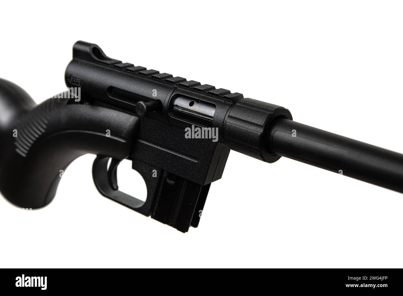 Small-bore bolt rifle in a plastic stock of .22lr. Small rifled weapon ...