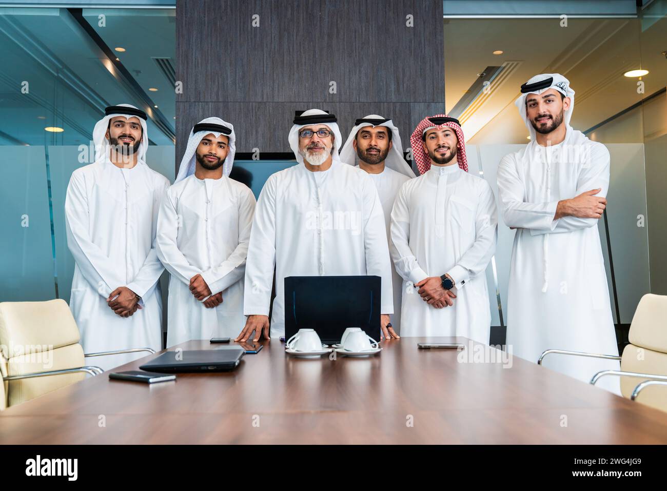 Group of corporate arab businessmen meeting in the office - Middle ...