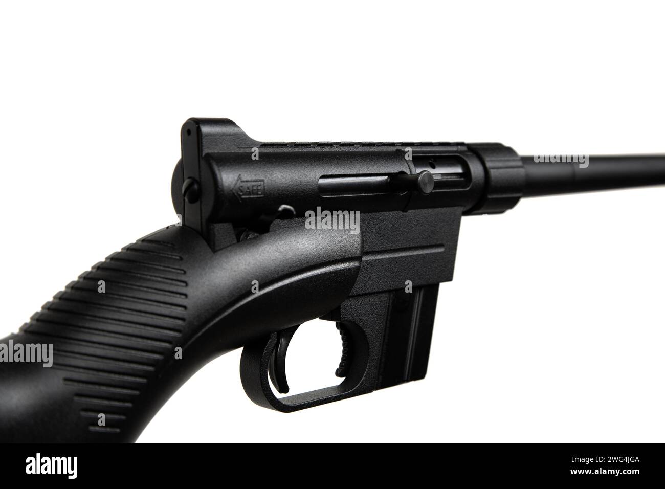 Small-bore bolt rifle in a plastic stock of .22lr. Small rifled weapon ...