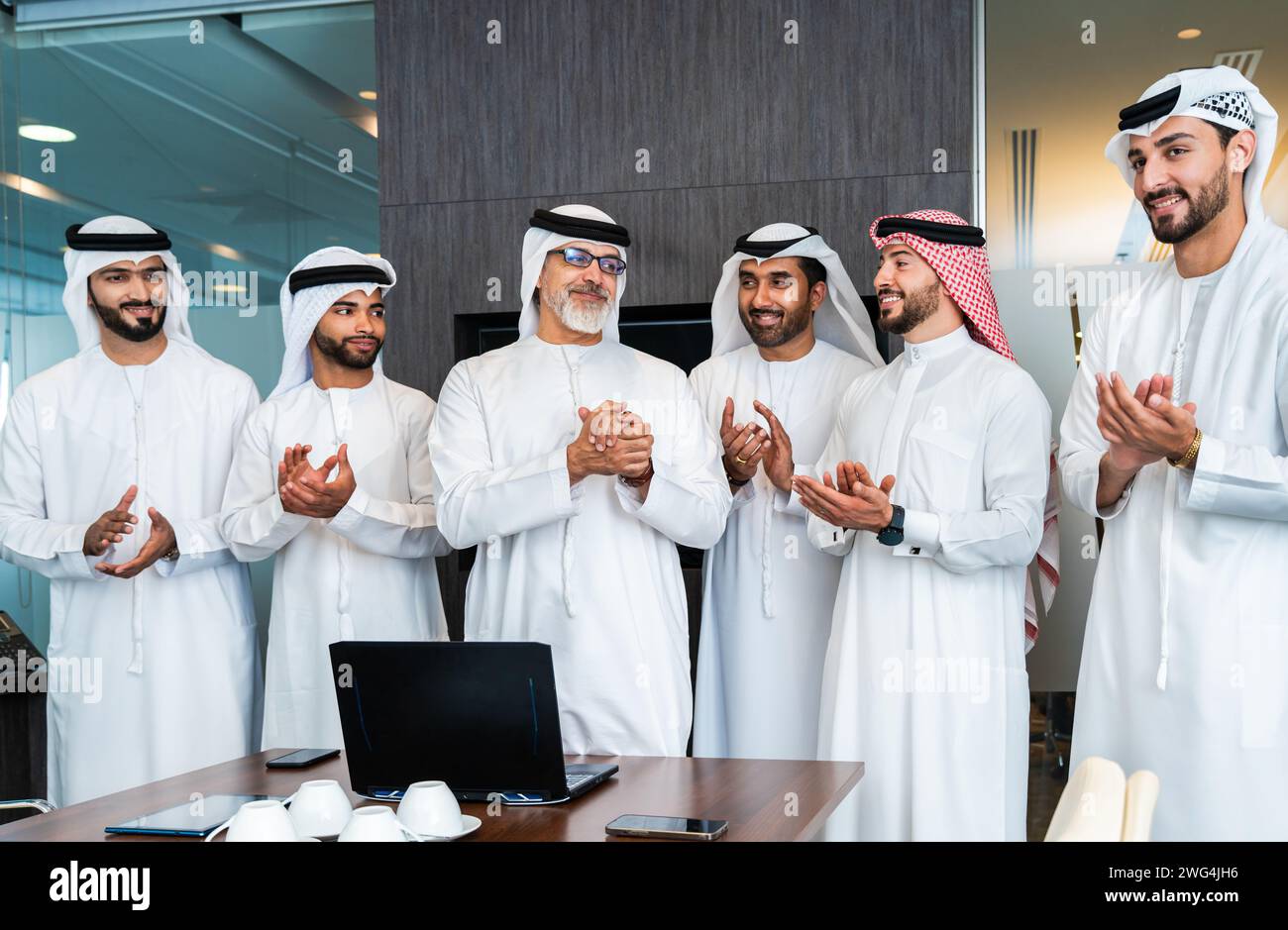 Group of corporate arab businessmen meeting in the office - Middle ...