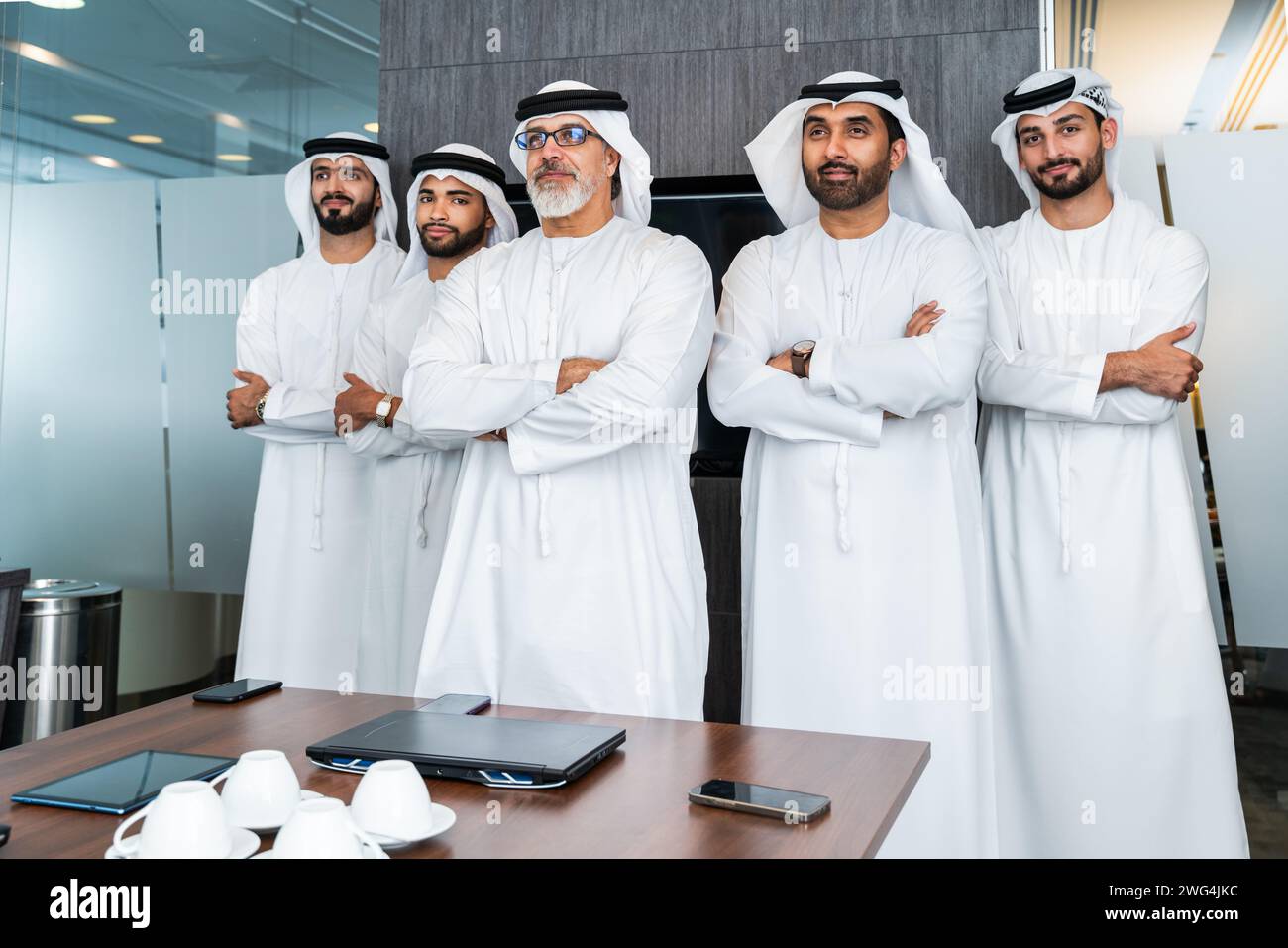 Group of corporate arab businessmen meeting in the office - Middle ...