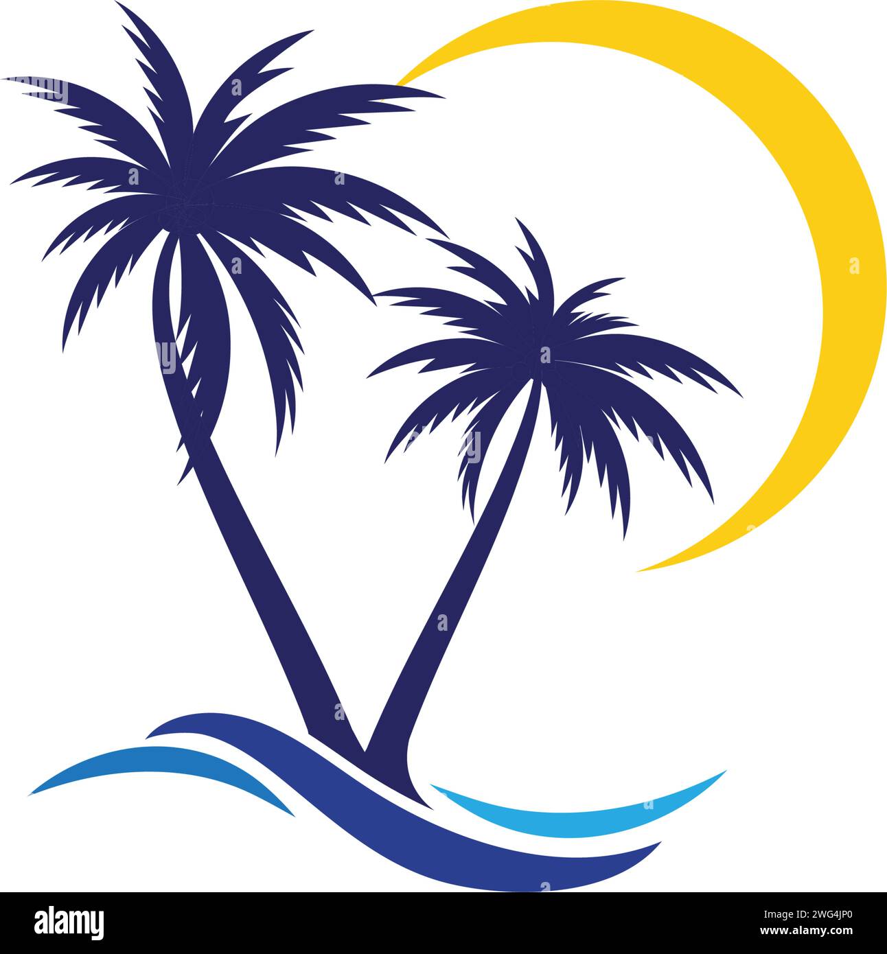 Palm tree summer logo template vector illustration Stock Vector Image ...