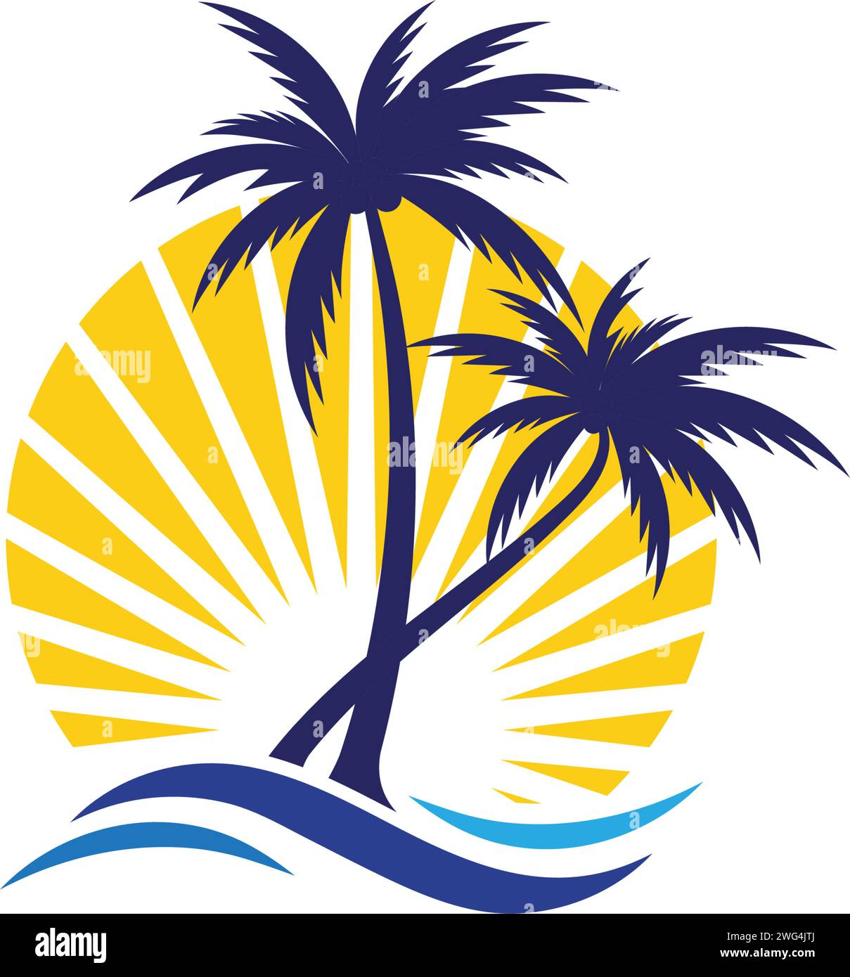 Palm tree summer logo template vector illustration Stock Vector Image ...