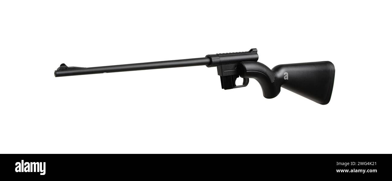 Small-bore bolt rifle in a plastic stock of .22lr. Small rifled weapon ...