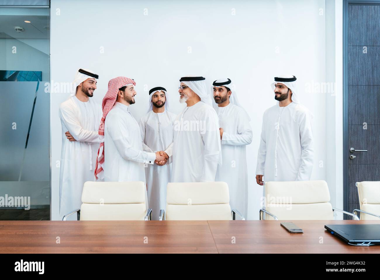 Group of corporate arab businessmen meeting in the office - Middle ...