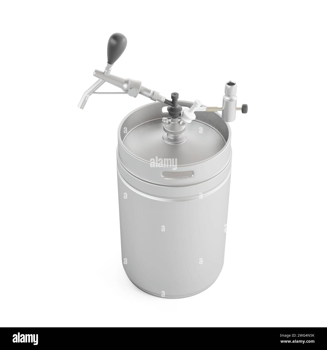 A 3D rendering of a beer keg on a white background Stock Photo - Alamy
