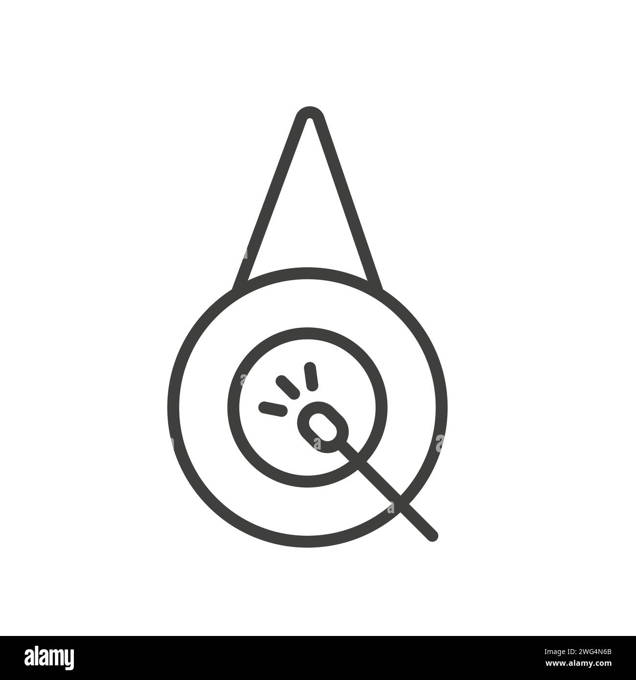 Gong musical instrument vector outline icon isolated on white. Gong ...