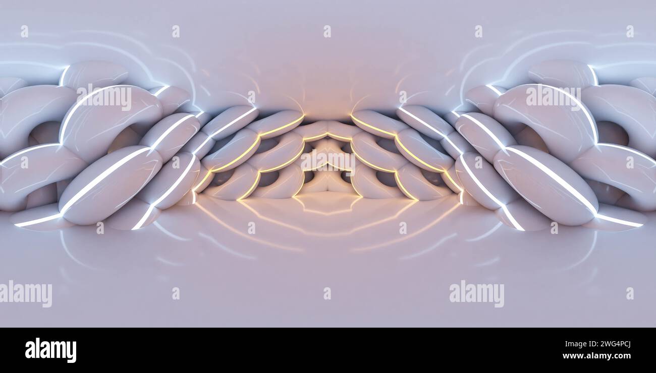 Abstract futuristic studio wall With Soft Pastel Tones and round ...