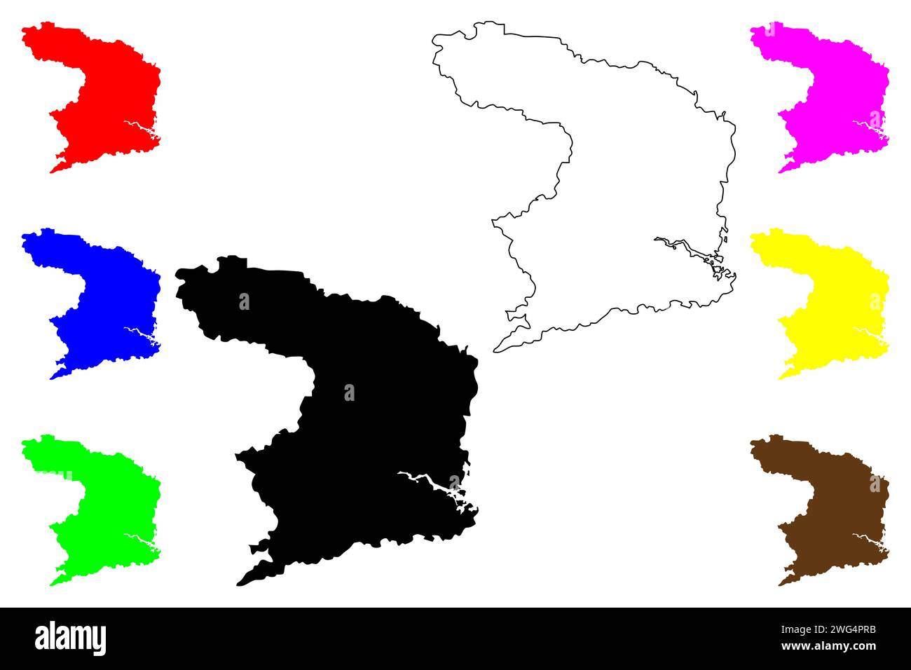 Changde city (People's Republic of China, PRC) map vector illustration ...