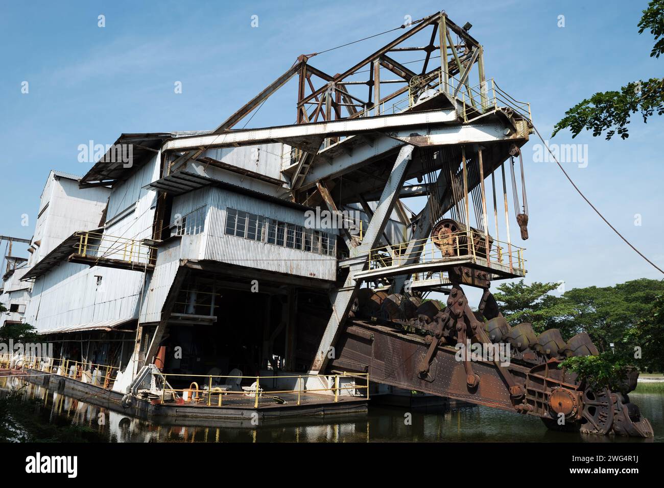 The last abandoned tin mining dredger during British colonial now ...