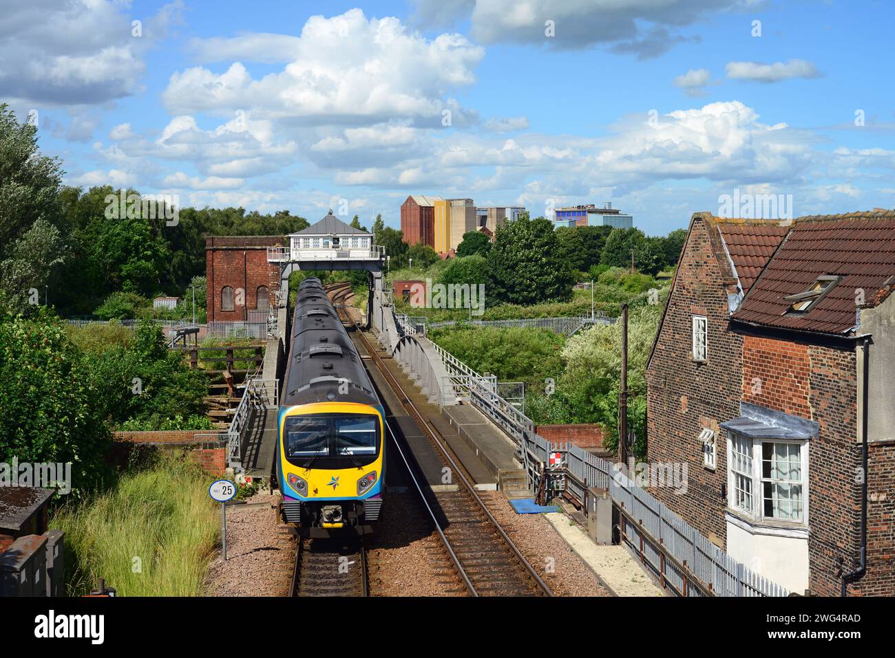 trans pennine express train crossing vintage selby rail bridge built in ...