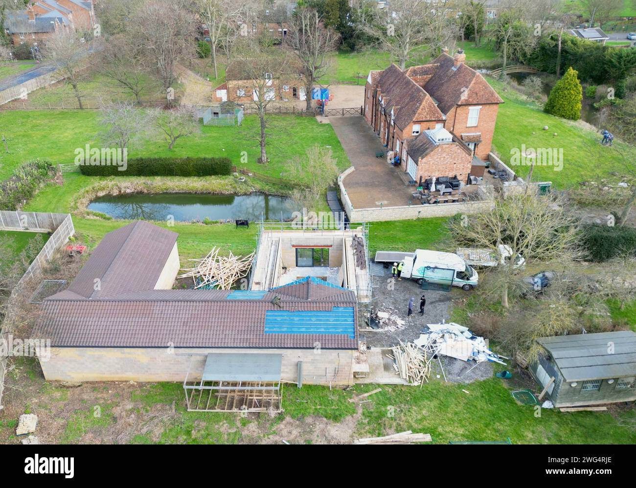 Work continues to demolish an unauthorised spa pool block at the home ...