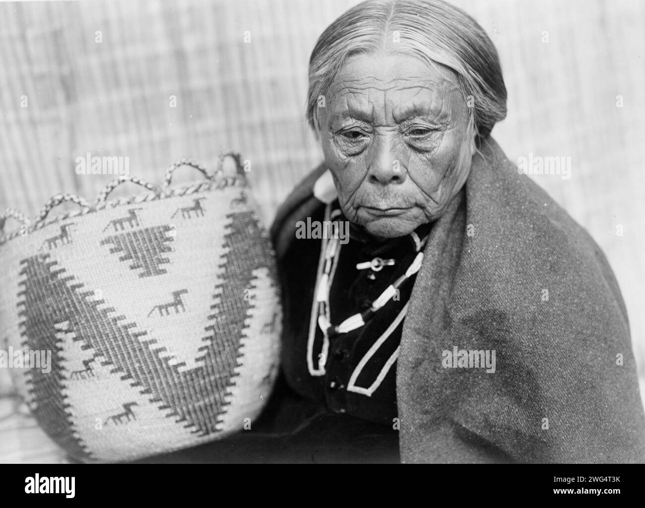 Basket maker-Skokomish, c1913. Skokomish woman, half-length portrait ...