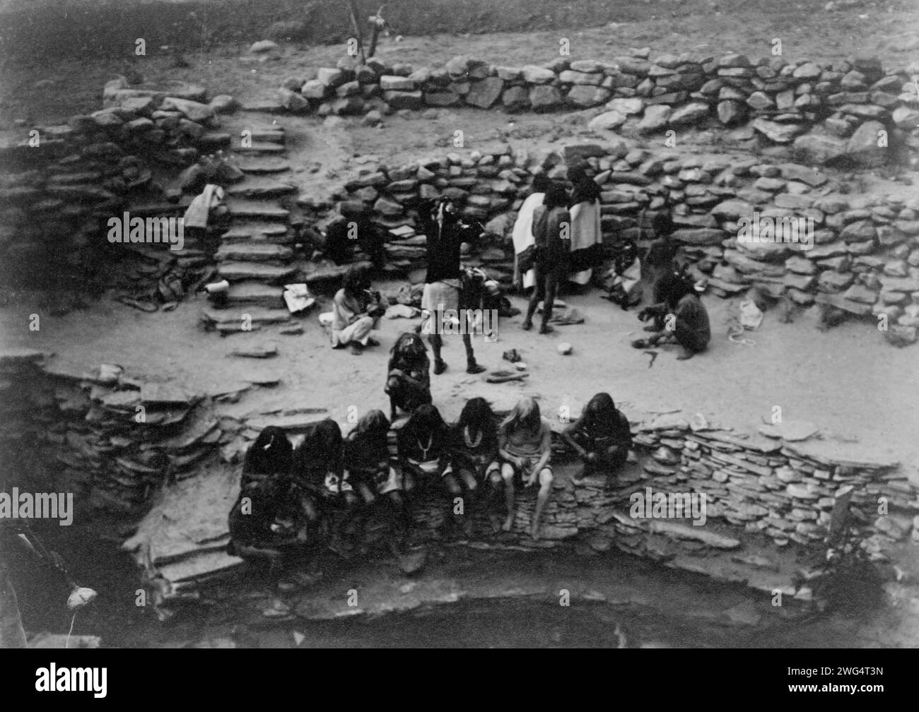 Flute dancers at Tureva Spring, c1905. Photograph shows dancers ...