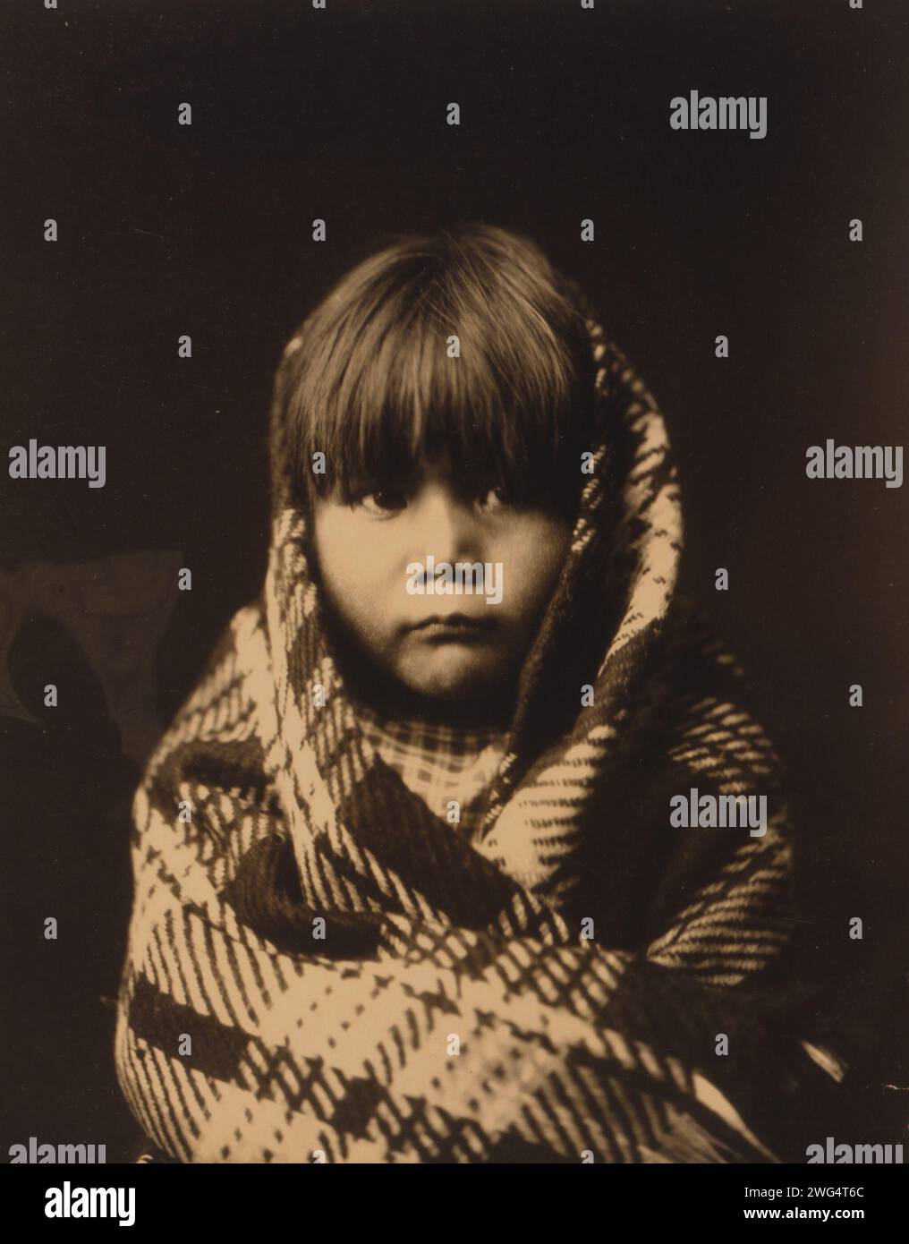 Navaho child, c1904. Head-and-shoulders portrait of a Navajo child ...