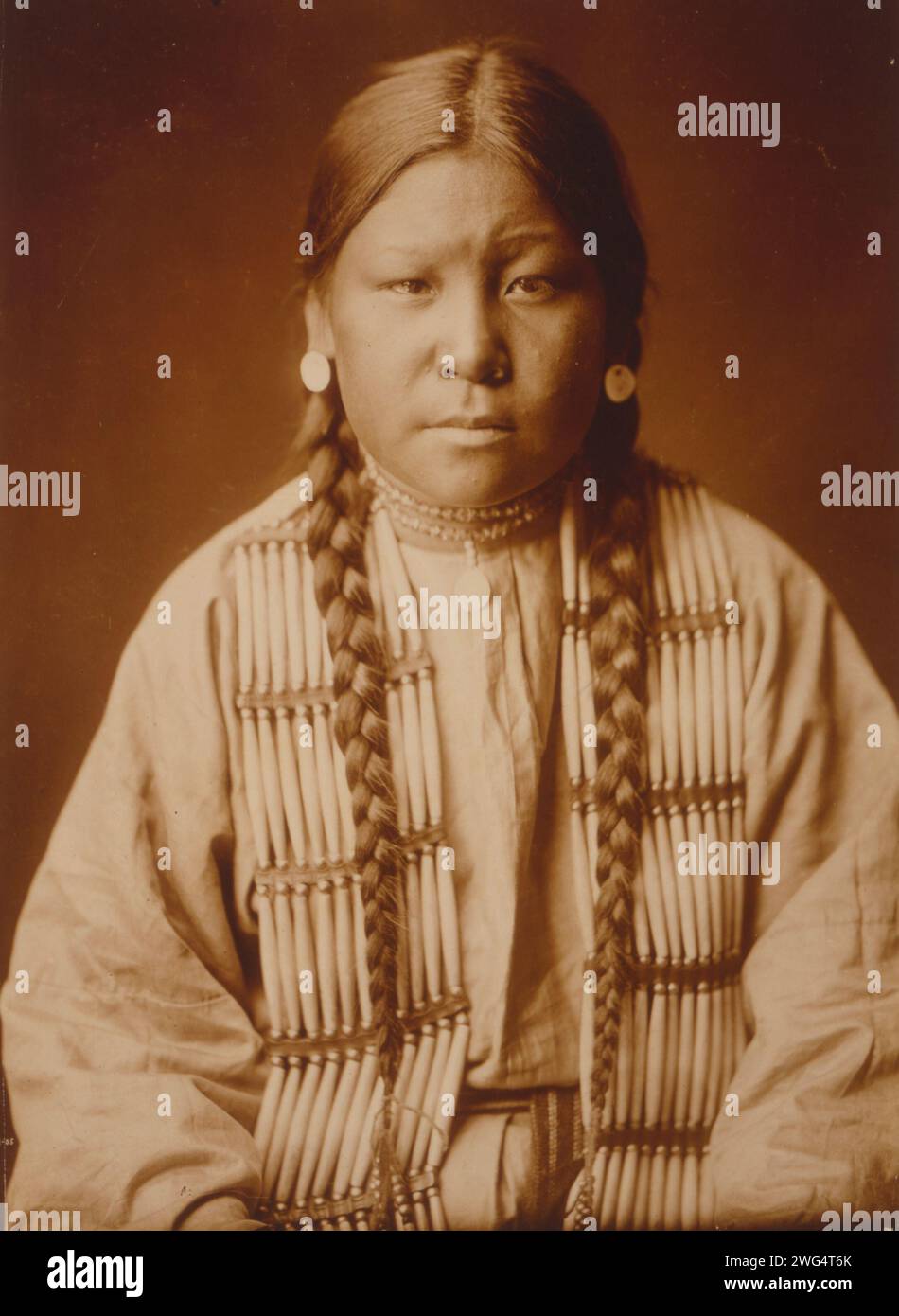 Cheyenne girl, c1905. Cheyenne girl, half-length portrait, facing front ...