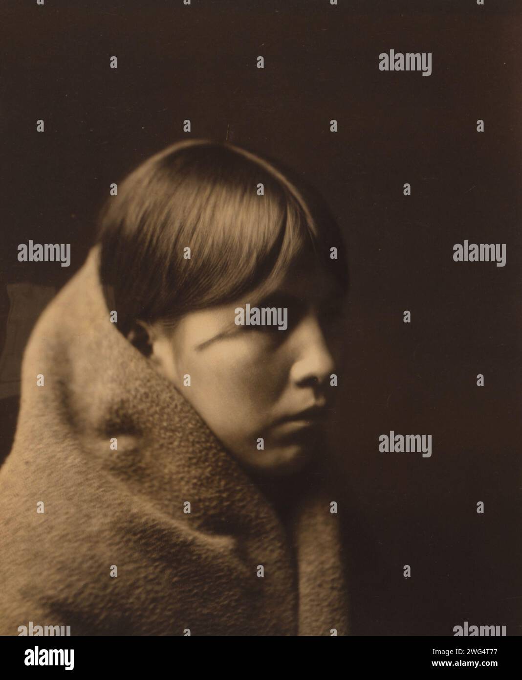 Navaho girl, c1904. Head-and-shoulders portrait of Navaho girl, turned ...