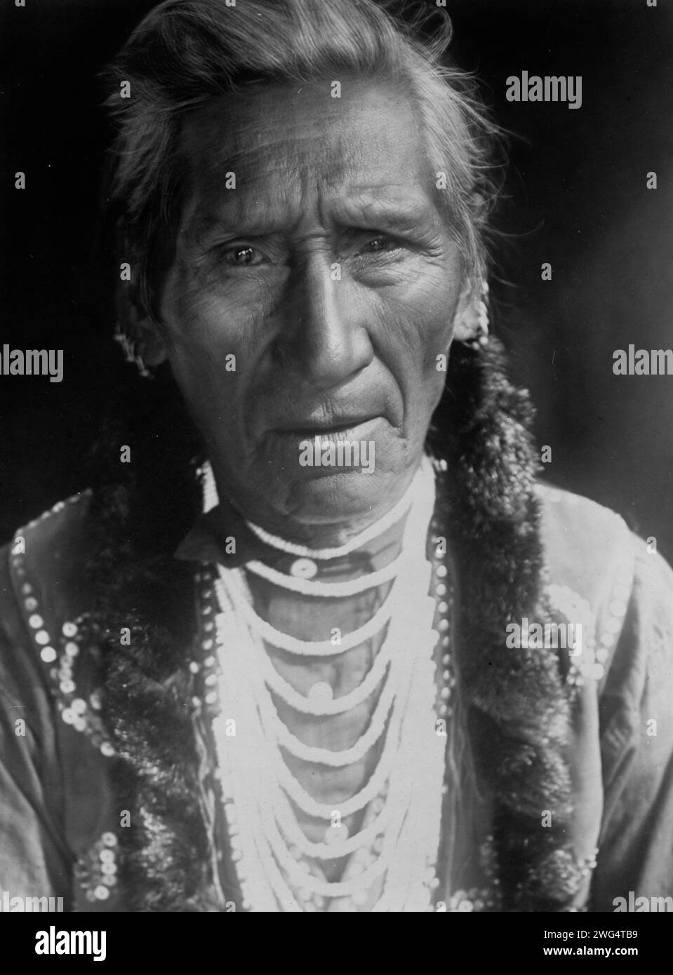 Flathead type, c1910. Photograph shows Flathead man, head-and-shoulders ...