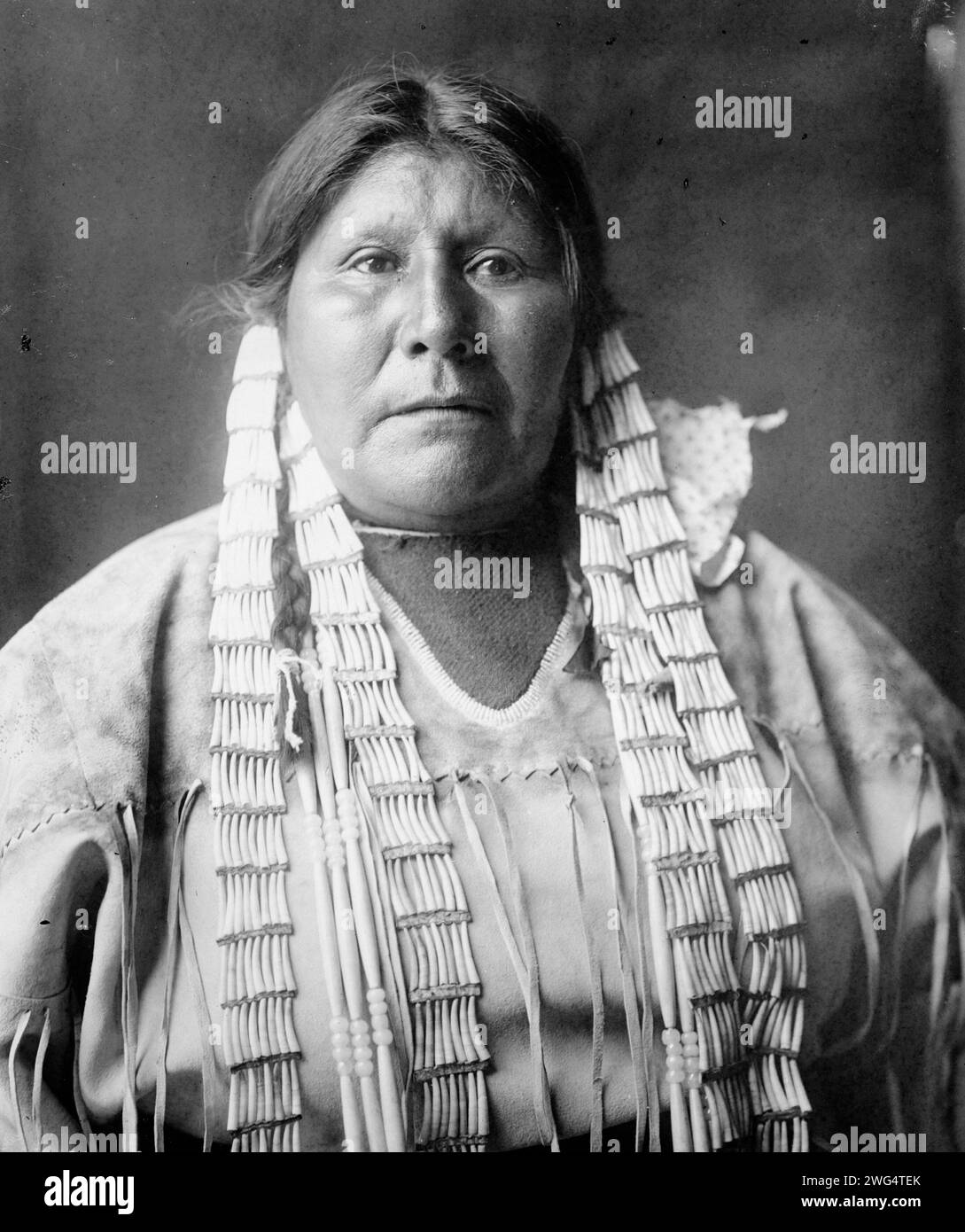Arikara woman, 1908, c1908. Half-length portrait, facing front Stock ...