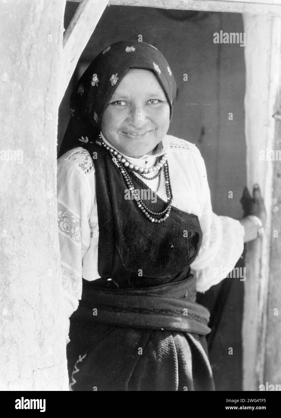 An Isleta woman, c1926. An Isleta woman, half-length portrait, posed ...