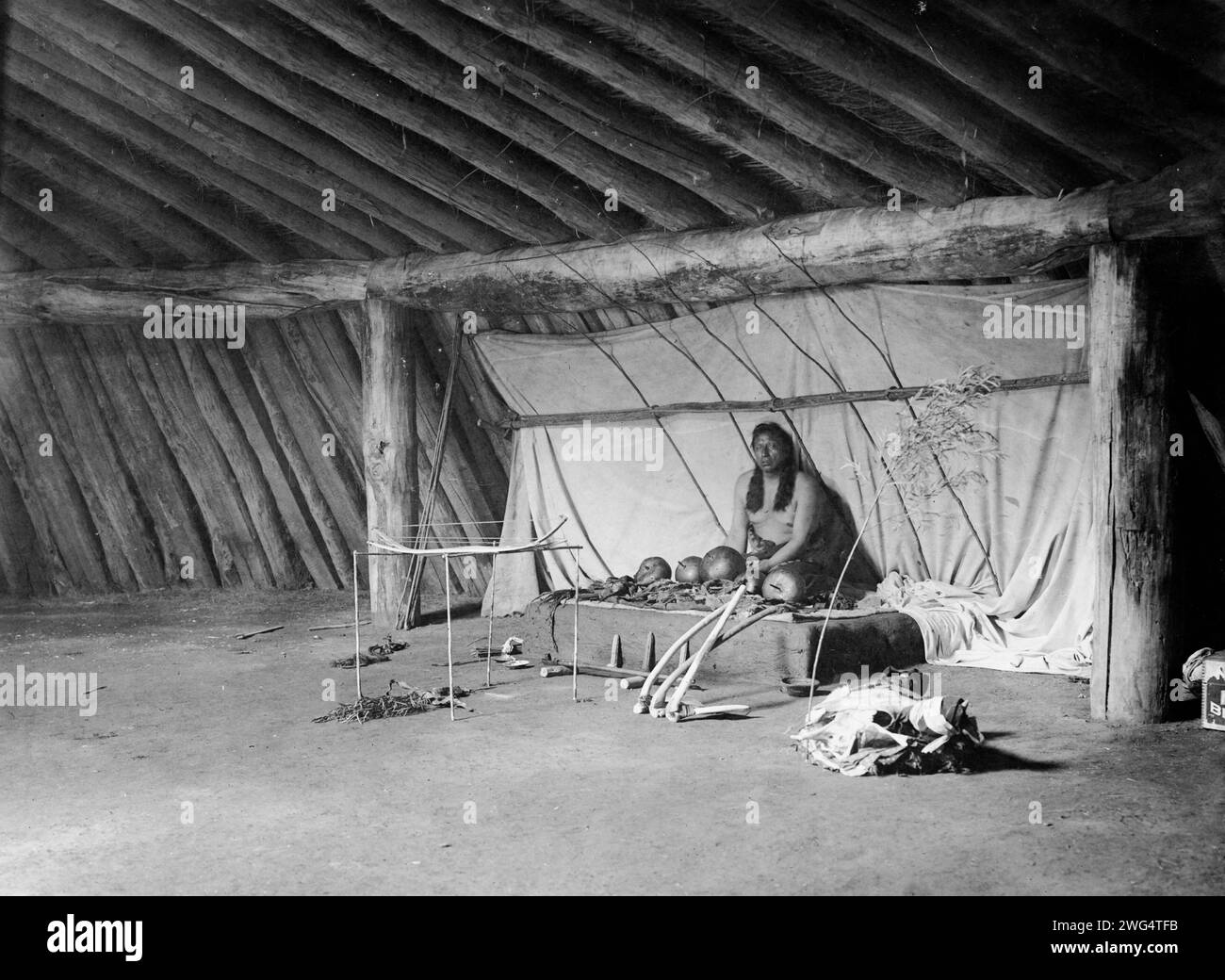 The altar, 1908, c1908. Arikara Indian and altar Stock Photo - Alamy