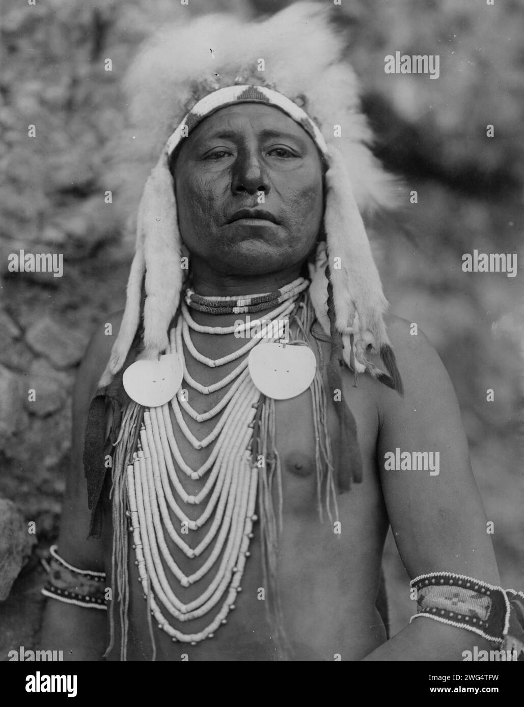 Which Way, c1905. Crow Indian, half-length portrait, facing front ...