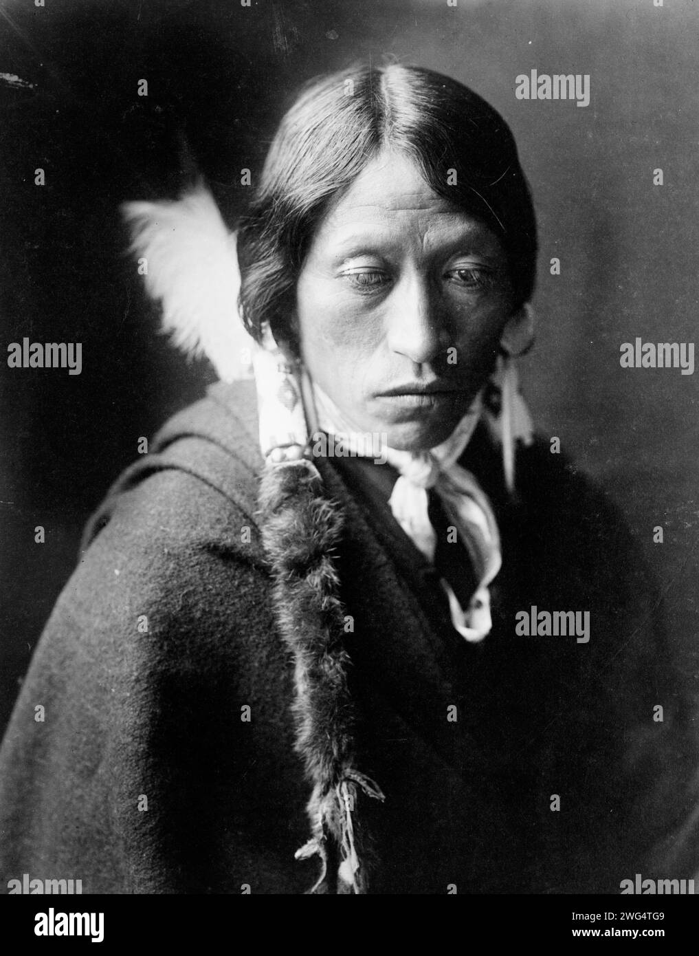 Jicarilla man, head-and-shoulders portrait, facing slightly right, with ...