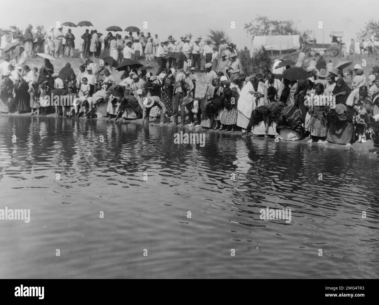 At the pool, animal dance-Cheyenne, c1927. Cheyenne people gathered ...