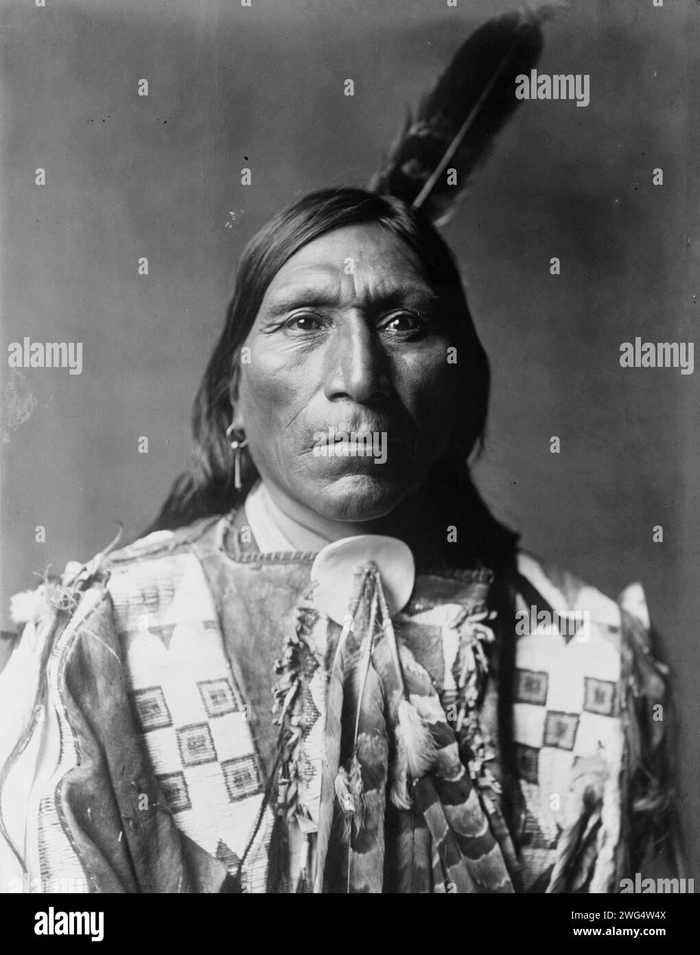 Little Hawk, c1907. Head-and-shoulders portrait of Brulé man Stock ...