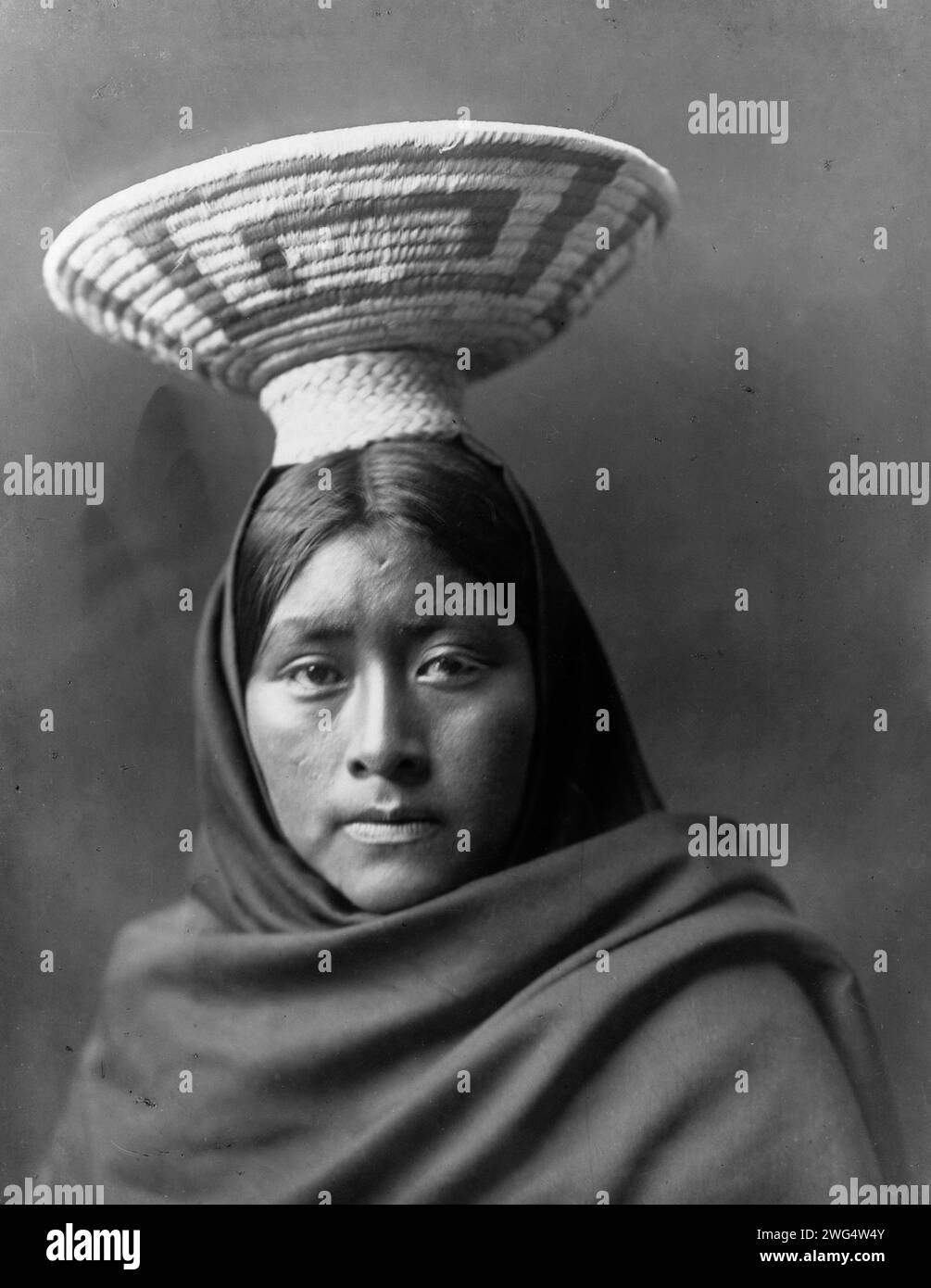 Papago Indian, Luzi, head-and-shoulders portrait, facing front, with a ...