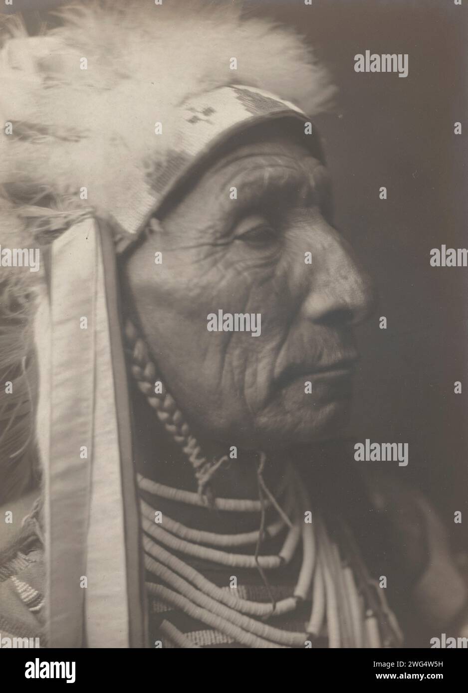 Lone Crow, 1908. Photograph shows head-and-shoulders portrait of Lone ...