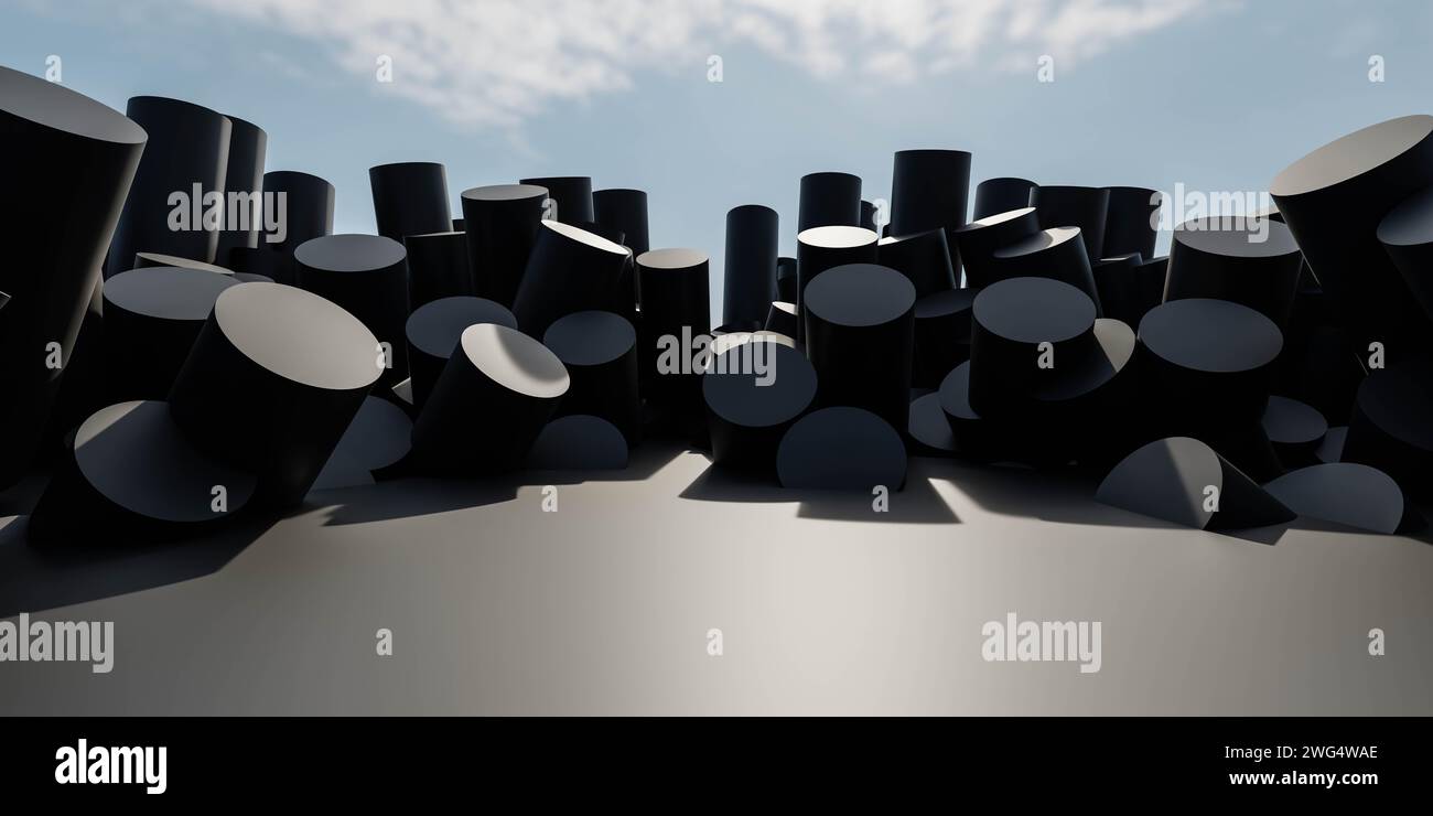 Large Group of Black Objects on Metal Surface under sunny sky ...