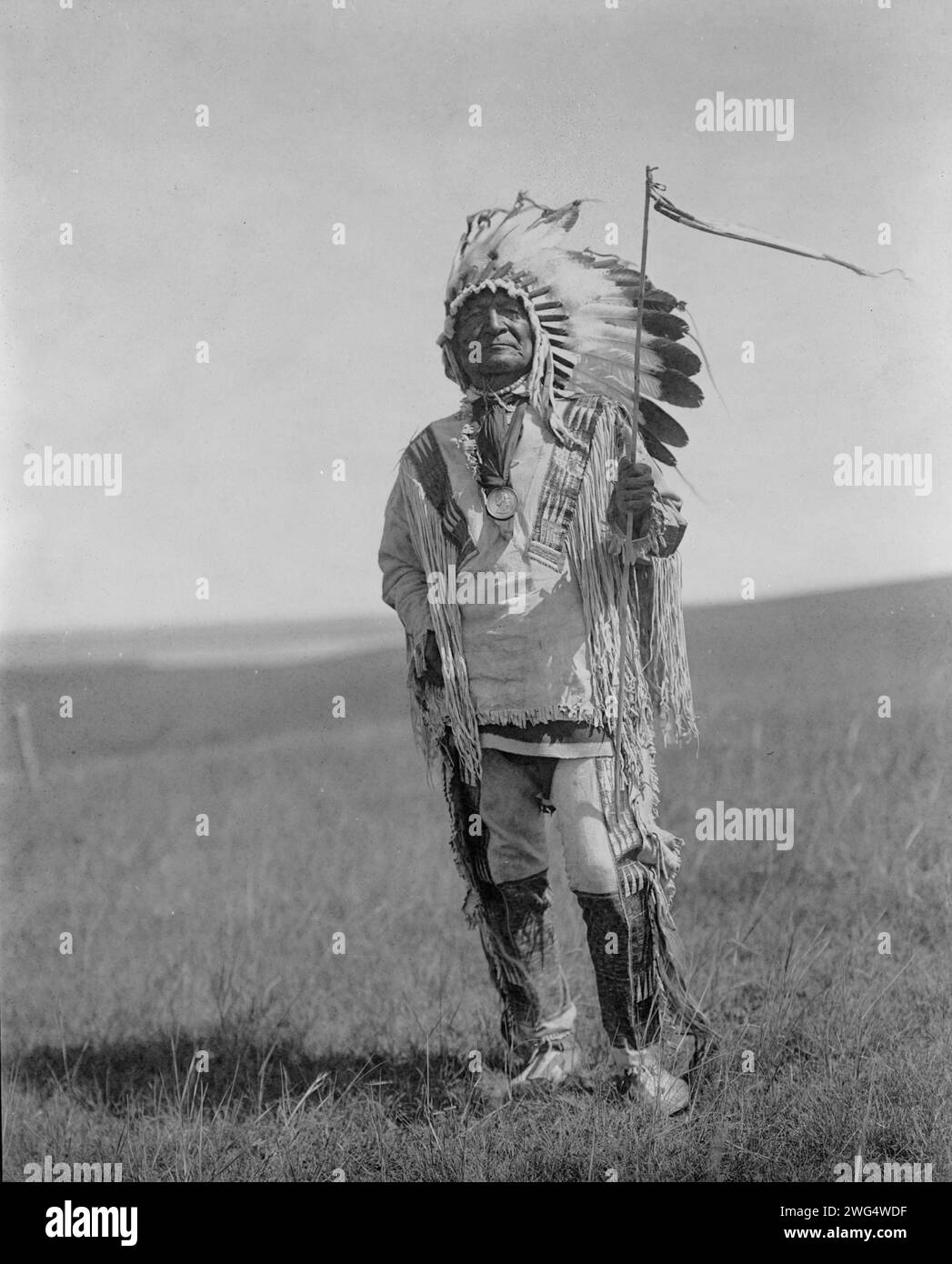 Arikara chief, c1908. Photograph shows Sitting Bear, an Arikara chief ...