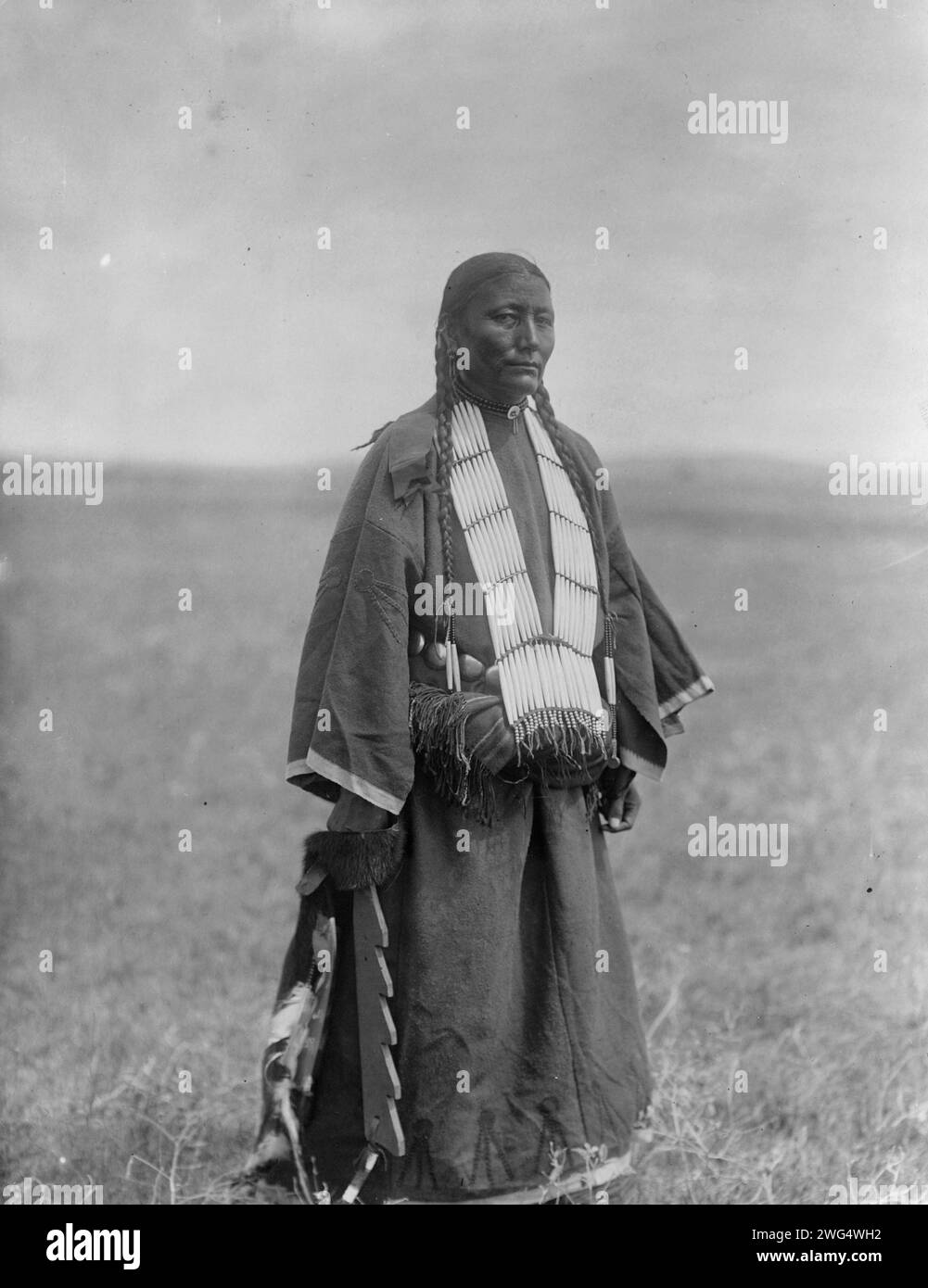 Two Charger Woman, c1907. Full-length portrait of Brulé Woman Stock ...