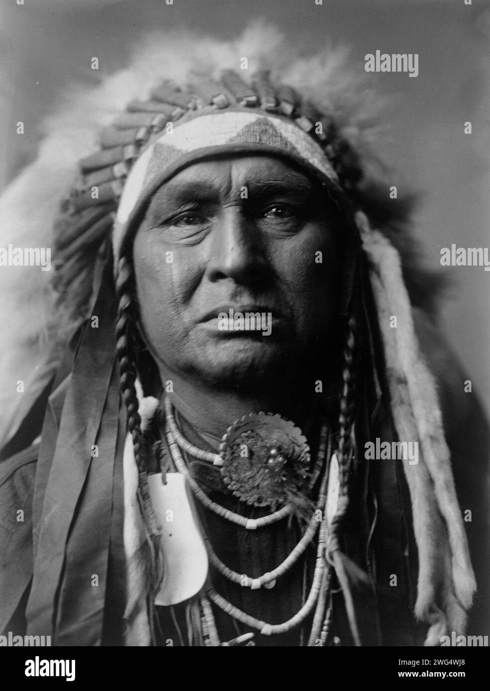 White Man Runs Him, Apsaroke, c1908. Portrait, man, head-and-shoulders ...