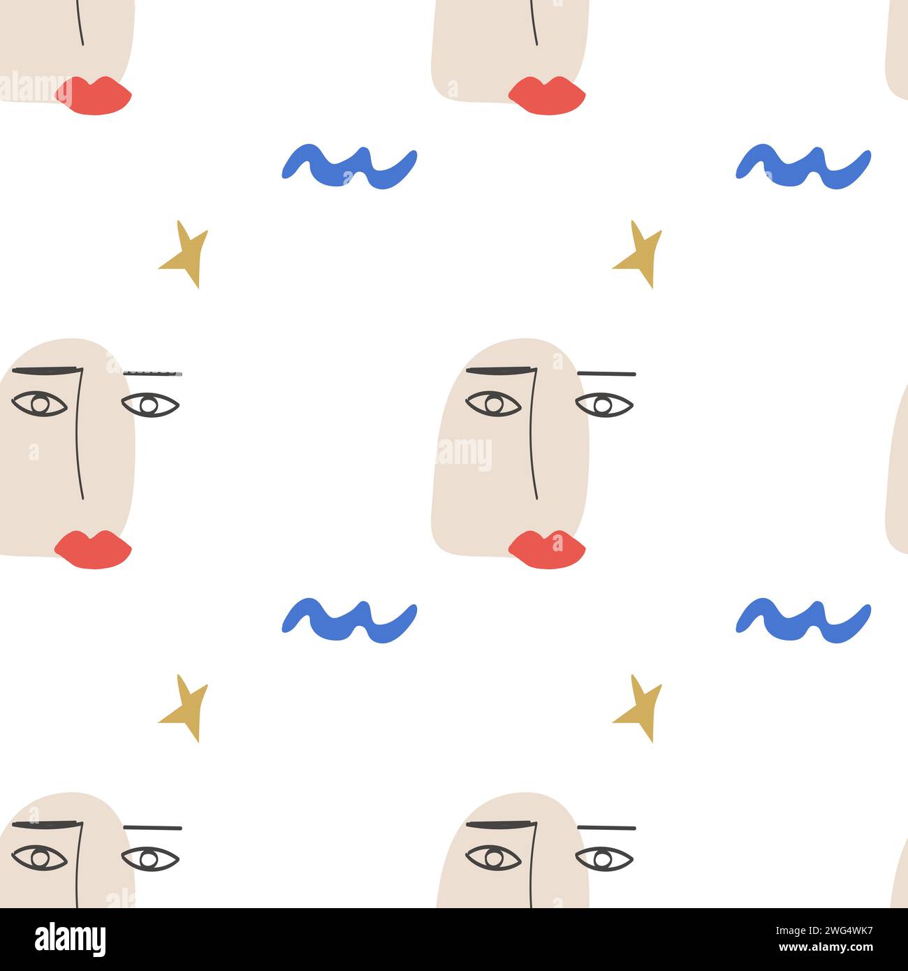 Trendy seamless pattern with abstract cut out Matisse inspired shapes ...