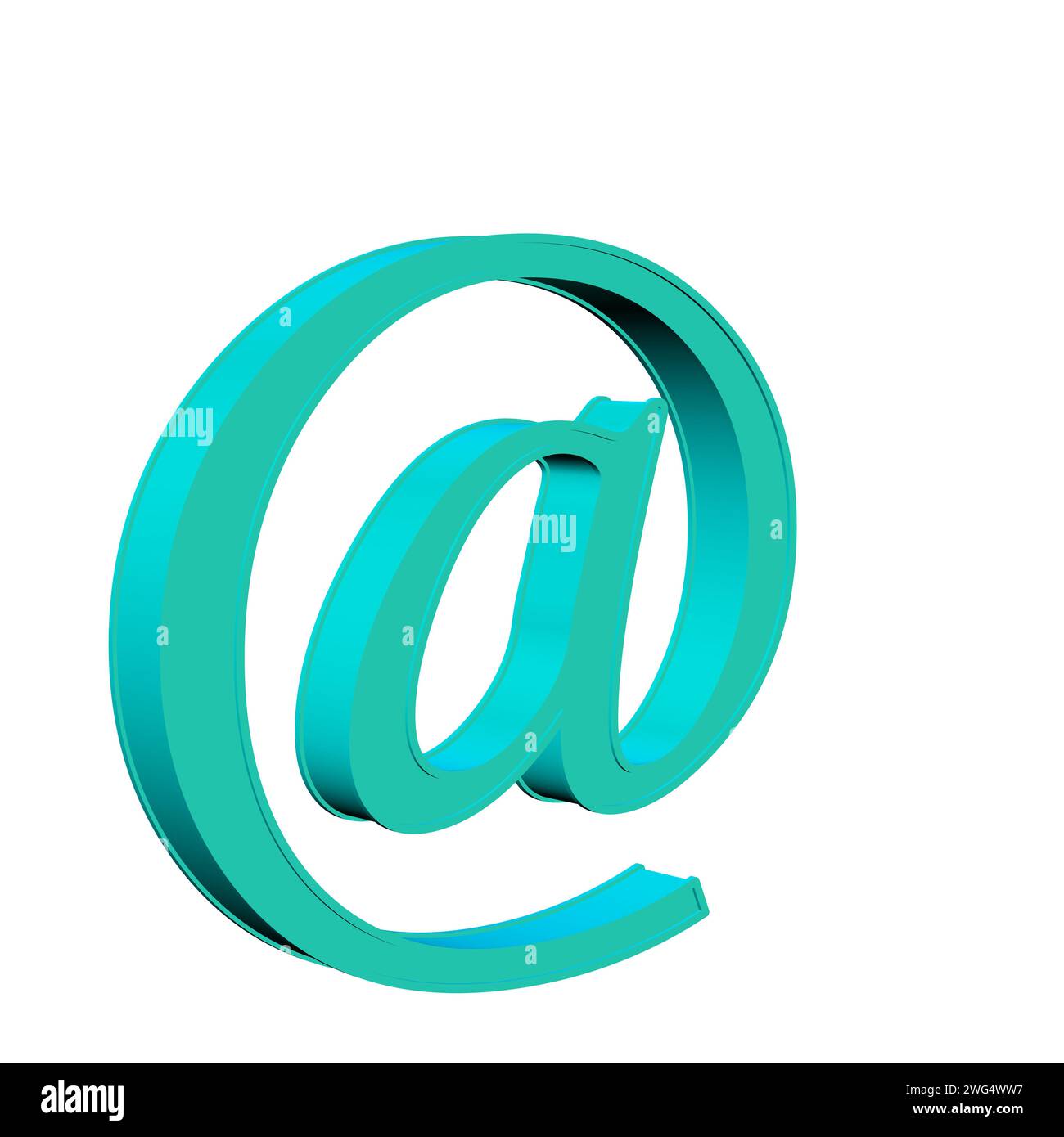 Blue At-sign against white background, 3D illustration Stock Photo - Alamy