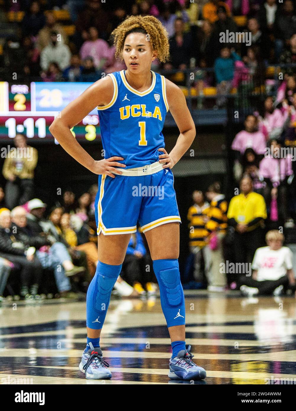 February 02 2024 Berkeley, CA U.S.A. UCLA guard Kiki Rice (1)on the ...