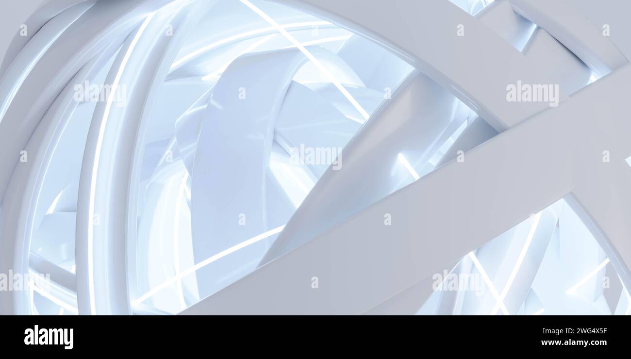 Close-Up of abstract futuristic round object on White Background 3d ...