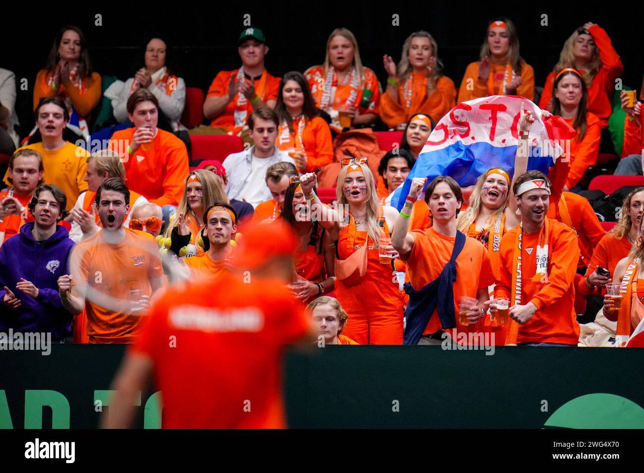 GRONINGEN, NETHERLANDS - FEBRUARY 2: Dutch supporters cheer during day ...