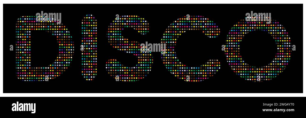 Disco sign on a black background Stock Photo - Alamy