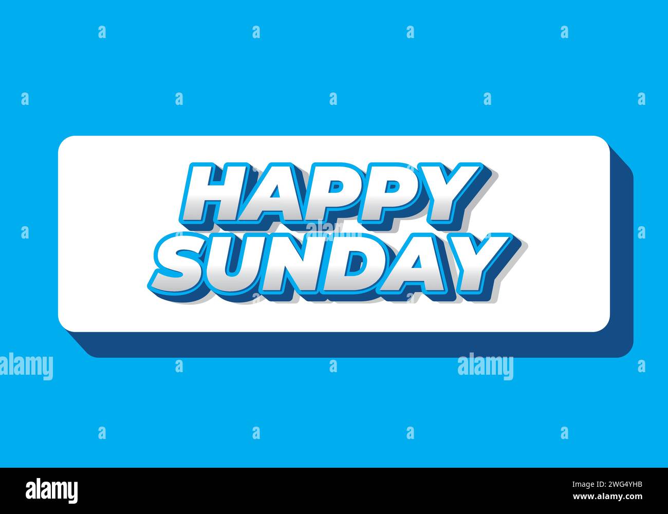 Happy sunday. Text effect design in 3D effect with eye catching color ...