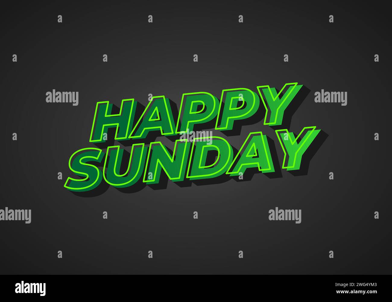 Happy sunday. Text effect design in 3D effect with eye catching color ...