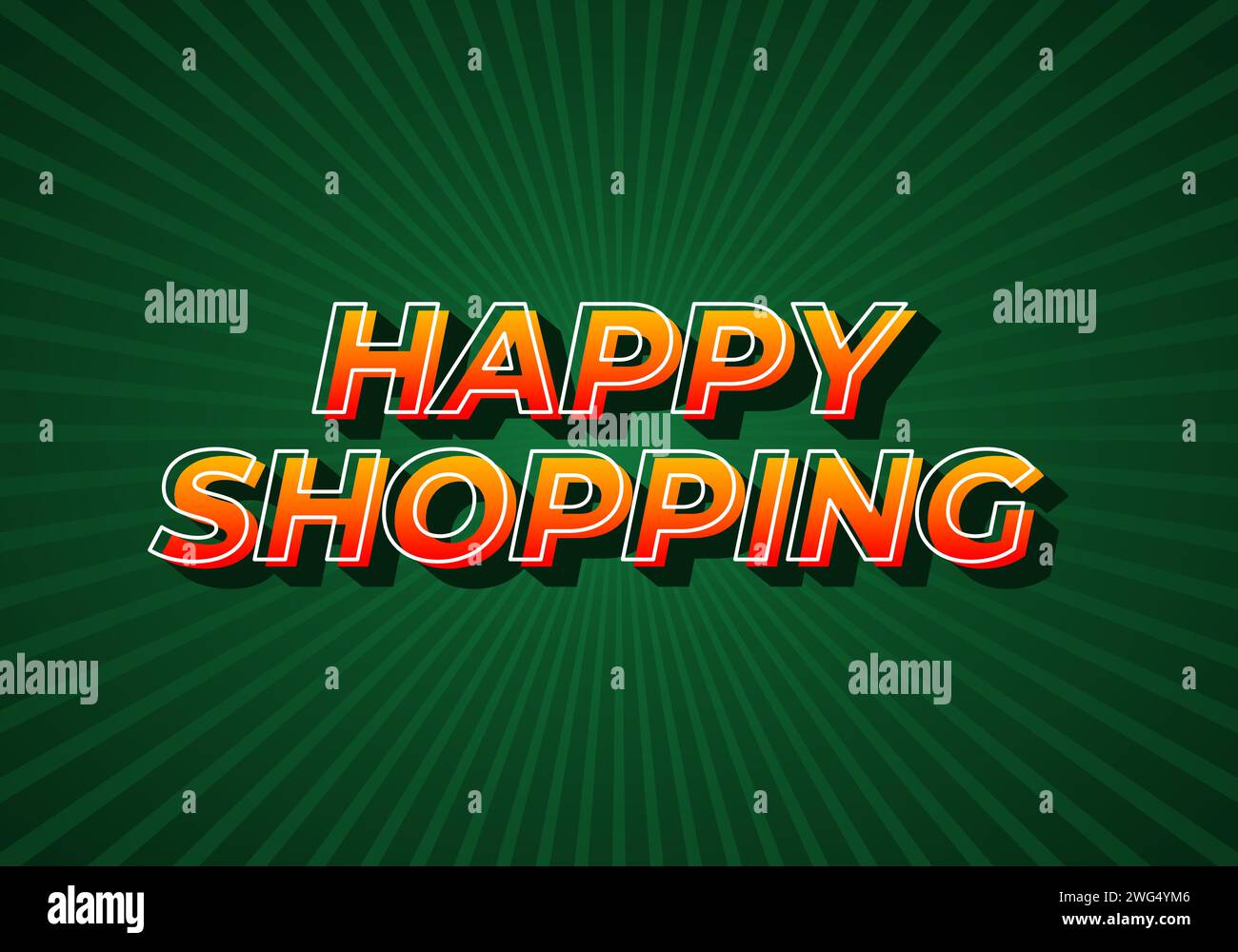 Happy shopping. Text effect design in 3D look with eye catching color ...