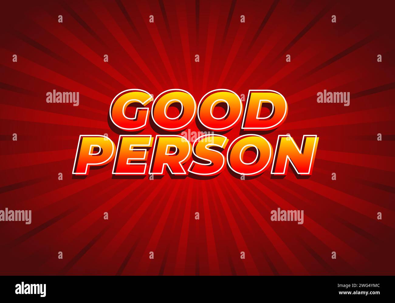 Good person. Text effect design in 3D look. Eye catching color Stock ...