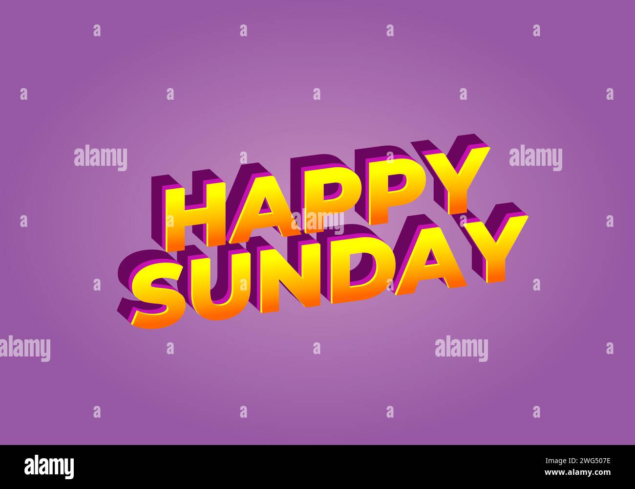 Happy sunday. Text effect design in 3D effect with eye catching color ...