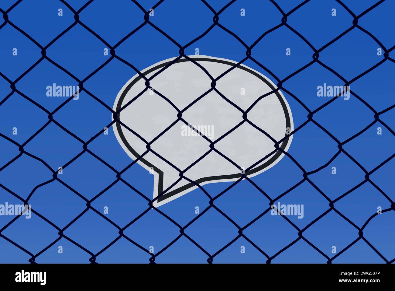 Sprechblase hinter Maschendraht Sprechblase hinter Maschendraht, 03.02. ...